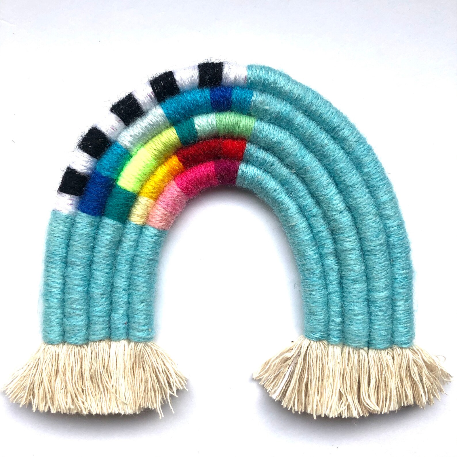 COLOUR SPLASH Boho Macrame Rainbow Wall Hanging, Mothers Day Gift ...