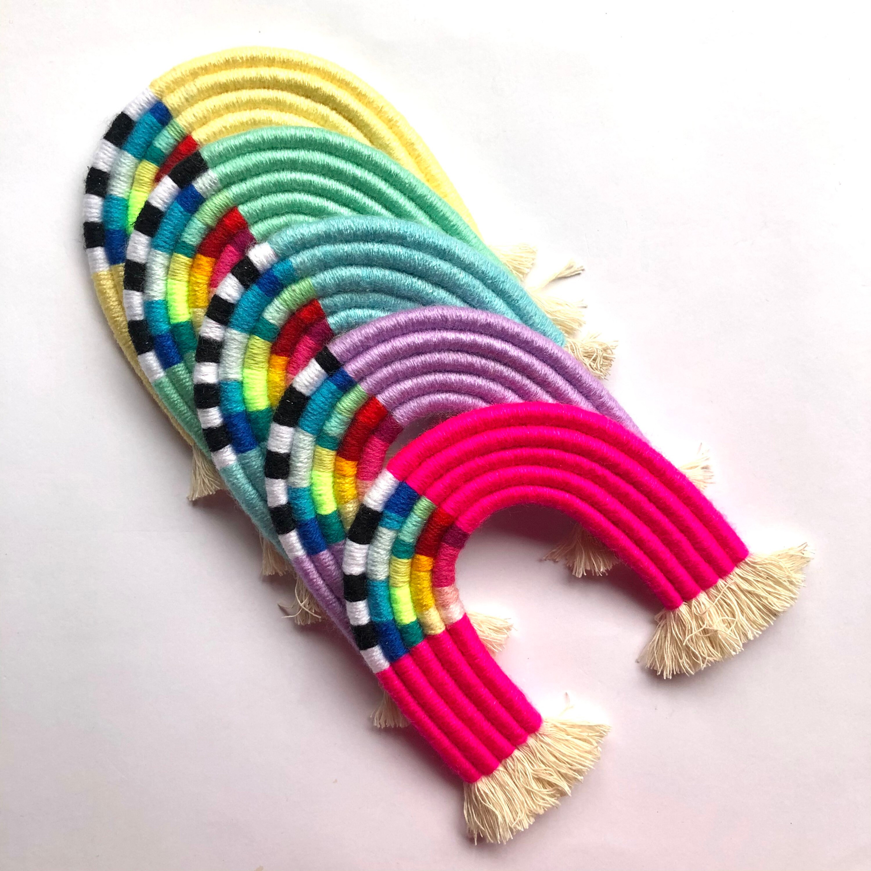 COLOUR SPLASH Boho Macrame Rainbow Wall Hangingbaby Shower - Etsy