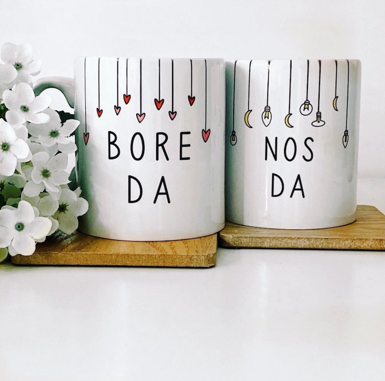 Bore Da / Nos Da Mugs Welsh Gift Cymraeg - Etsy