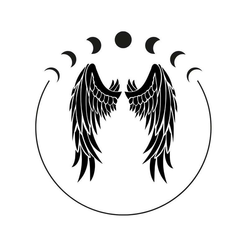 Crescent City - Angel Wings and Moon Phases - SVG Digital Design - Etsy
