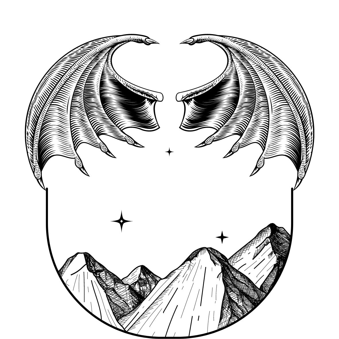 ACOTAR - Rhys - Bat Wings - Mountains - Stars - Digital Download Design ...