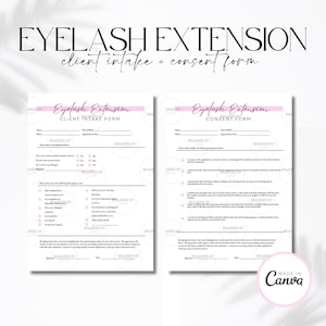 Editable Eyelash Extensions Consent Form - Etsy