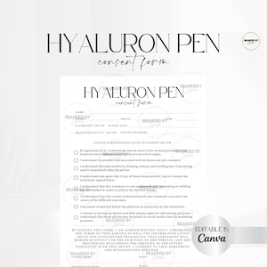 Editable Hyaluron Pen Consent Form With Info Page - Etsy