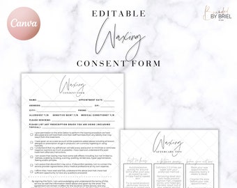 Editable Simple Permanent Makeup Consent Form | Etsy