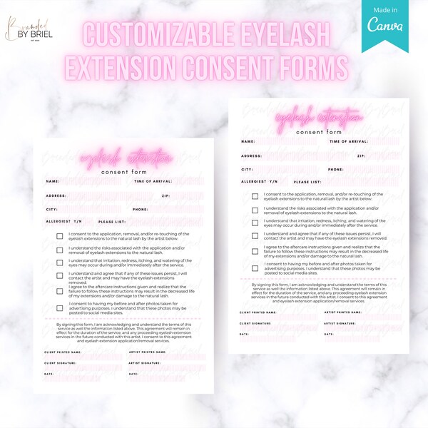 Lash Waiver Form - Etsy