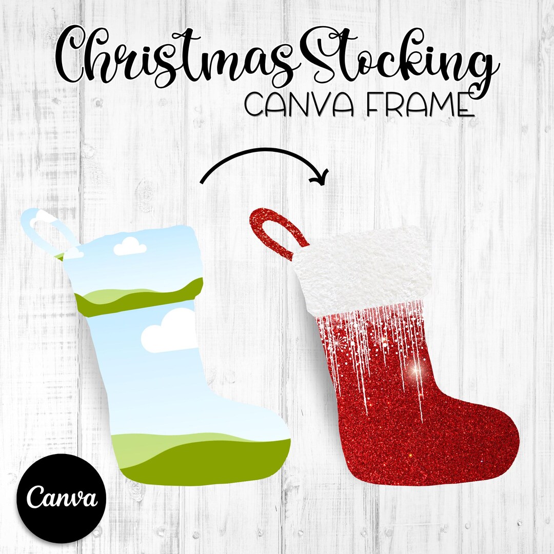 Christmas Stocking Canva Frame - Etsy