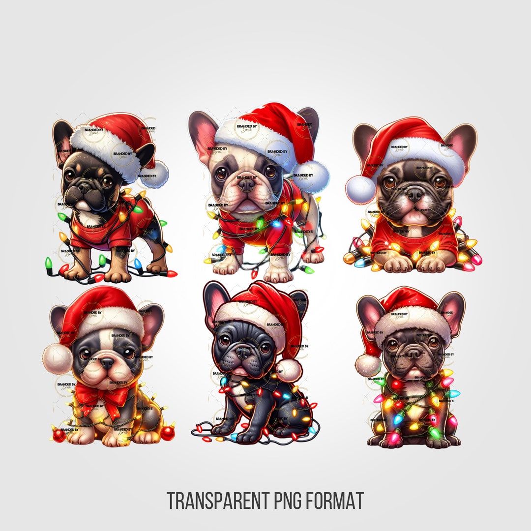 Frenchie French Bulldog Christmas Holiday Themed PNG - Etsy