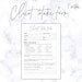 Simple Client Intake Form and Client Self-assessment for Estheticians PRINTABLE & DOWNLOADABLE ...