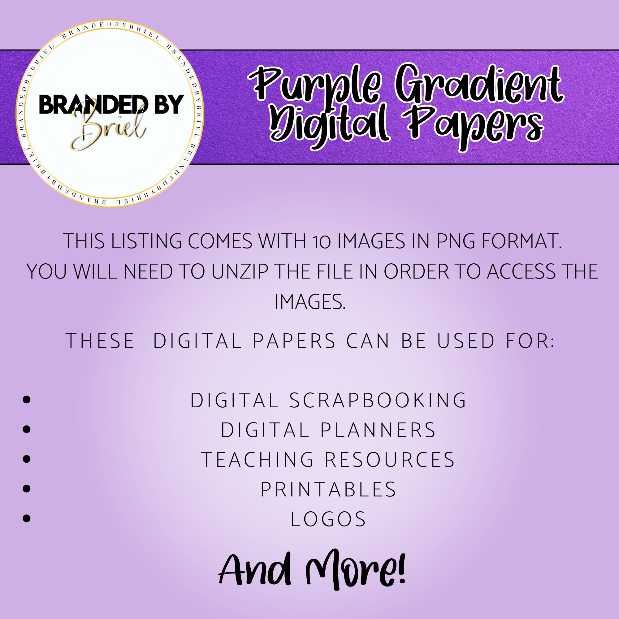 Purple Gradient Digital Papers PNG - Etsy
