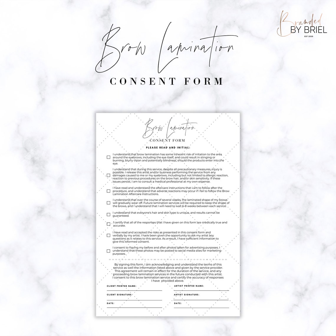 Brow Lamination Consent Form - Etsy