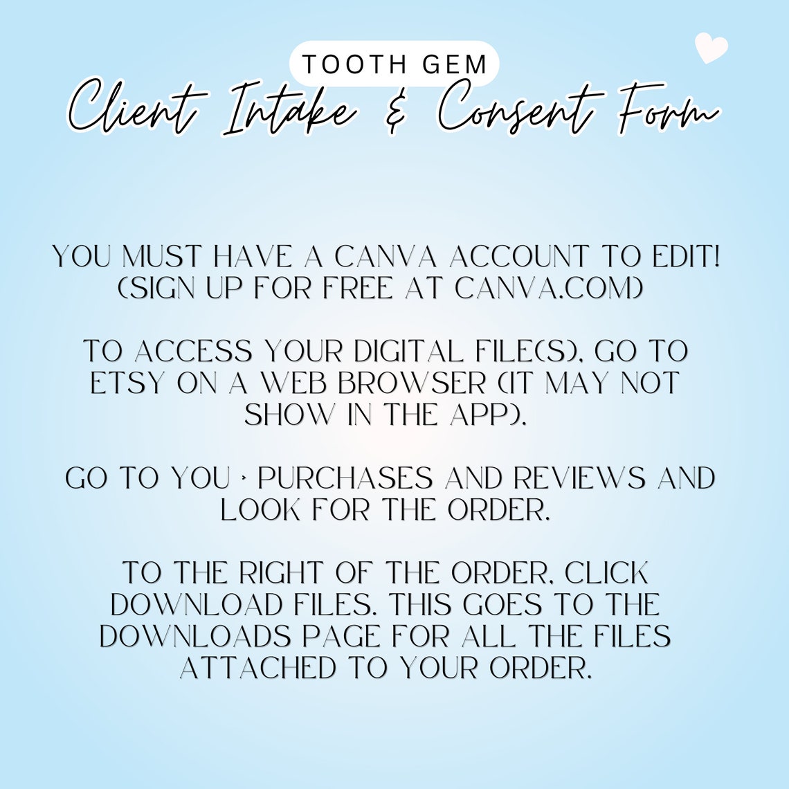 Editable Tooth Gem Consent Form Template - Etsy
