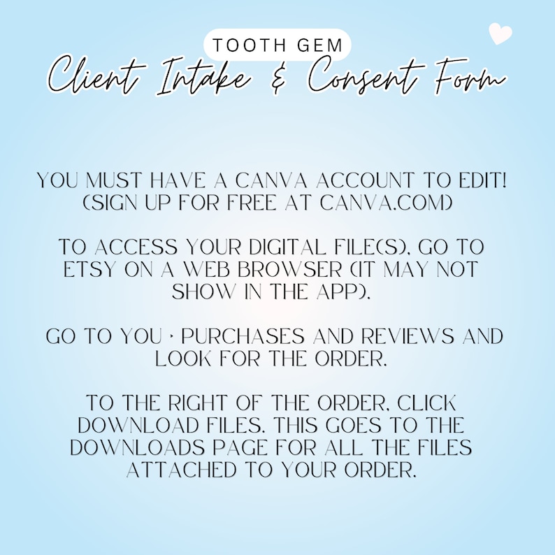Editable Tooth Gem Consent Form Template - Etsy