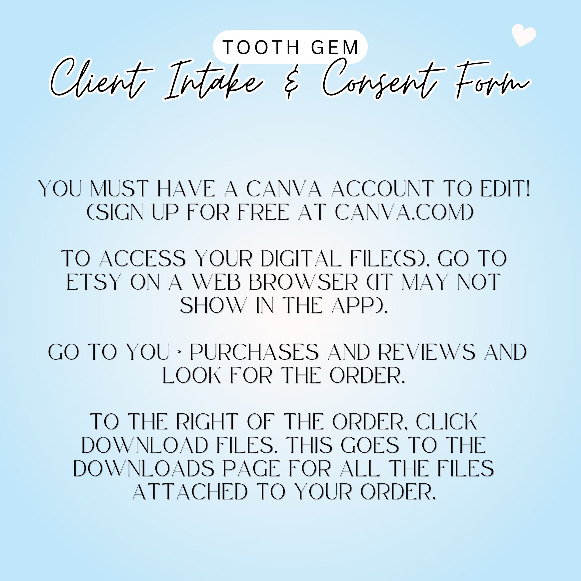 Editable Tooth Gem Consent Form Template - Etsy