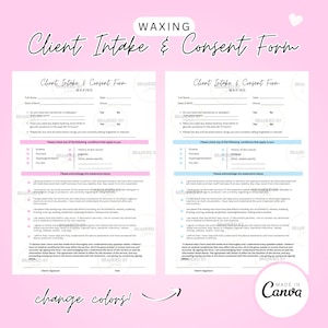 Editable Waxing Client Intake and Consent Form - Etsy