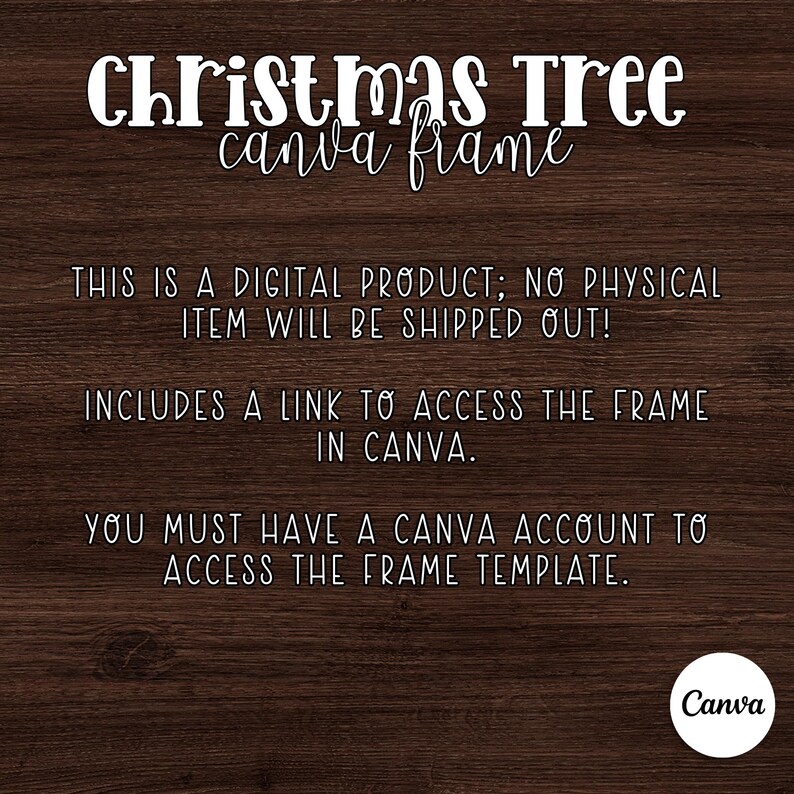 Christmas Tree Customizable Canva Frame - Etsy