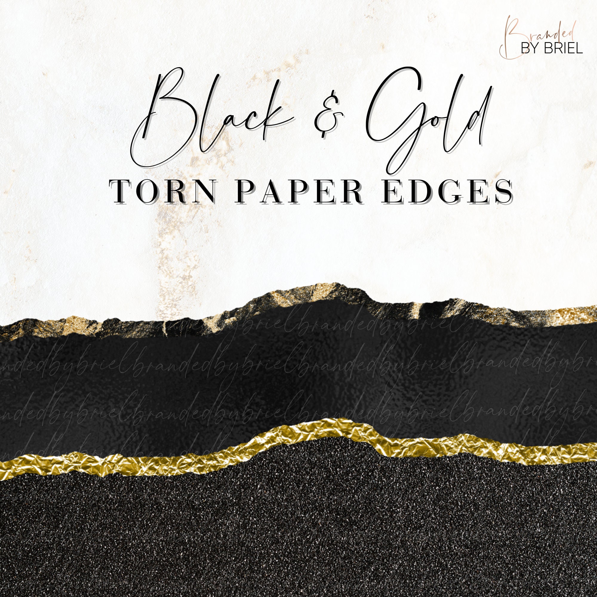 Gold and Black Paper Tears PNG Format - Etsy