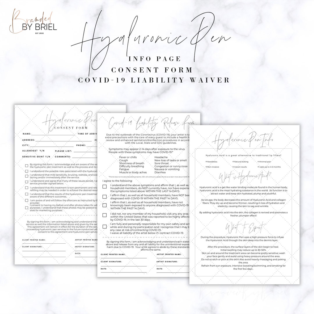 Simple Hyaluronic Pen Consent Form PRINTABLE & DOWNLOADABLE! - Etsy