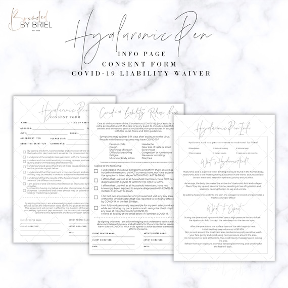Simple Hyaluronic Pen Consent Form PRINTABLE & DOWNLOADABLE | Etsy