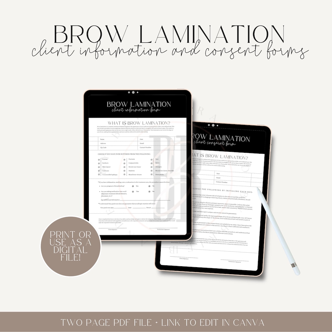 Editable Brow Lamination Consent Form - Etsy
