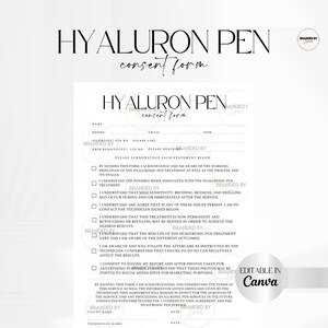 Editable Hyaluron Pen Consent Form With Info Page - Etsy