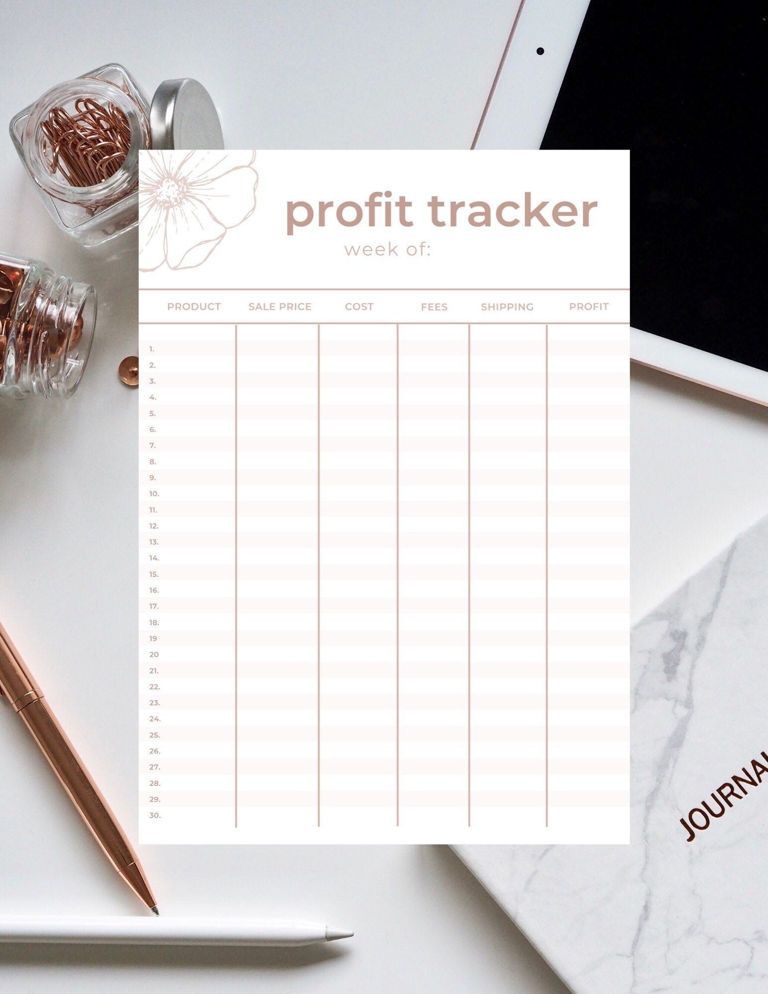 Small Business Profit & Cost Tracker PDF QTY ADDED - Etsy