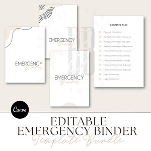 Editable Emergency Binder Template - Etsy
