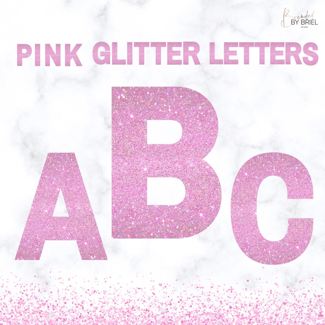 Pink Glitter Letters and Numbers | PNG - Etsy
