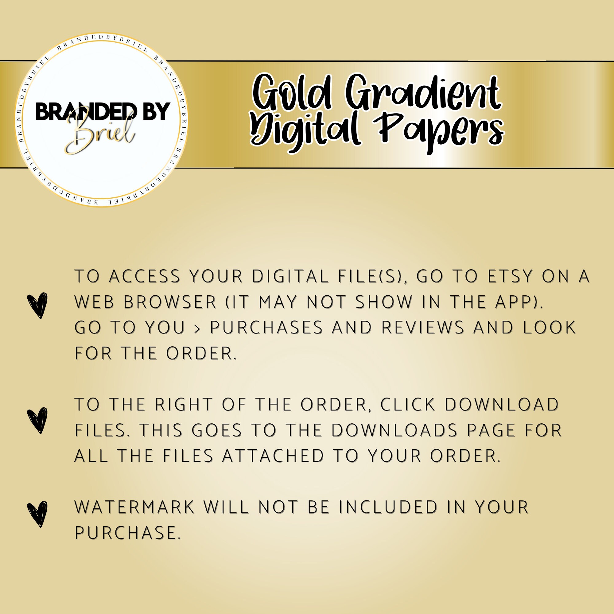Gold Foil Gradient Digital Papers PNG - Etsy