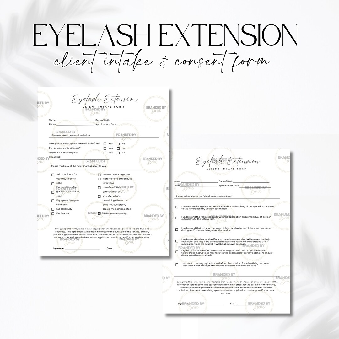 White Simple Minimalist Editable Eyelash Extensions Client Intake Form ...