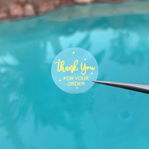 Clear Gold Foiled Thank You Stickers Thank You Sticker - Etsy
