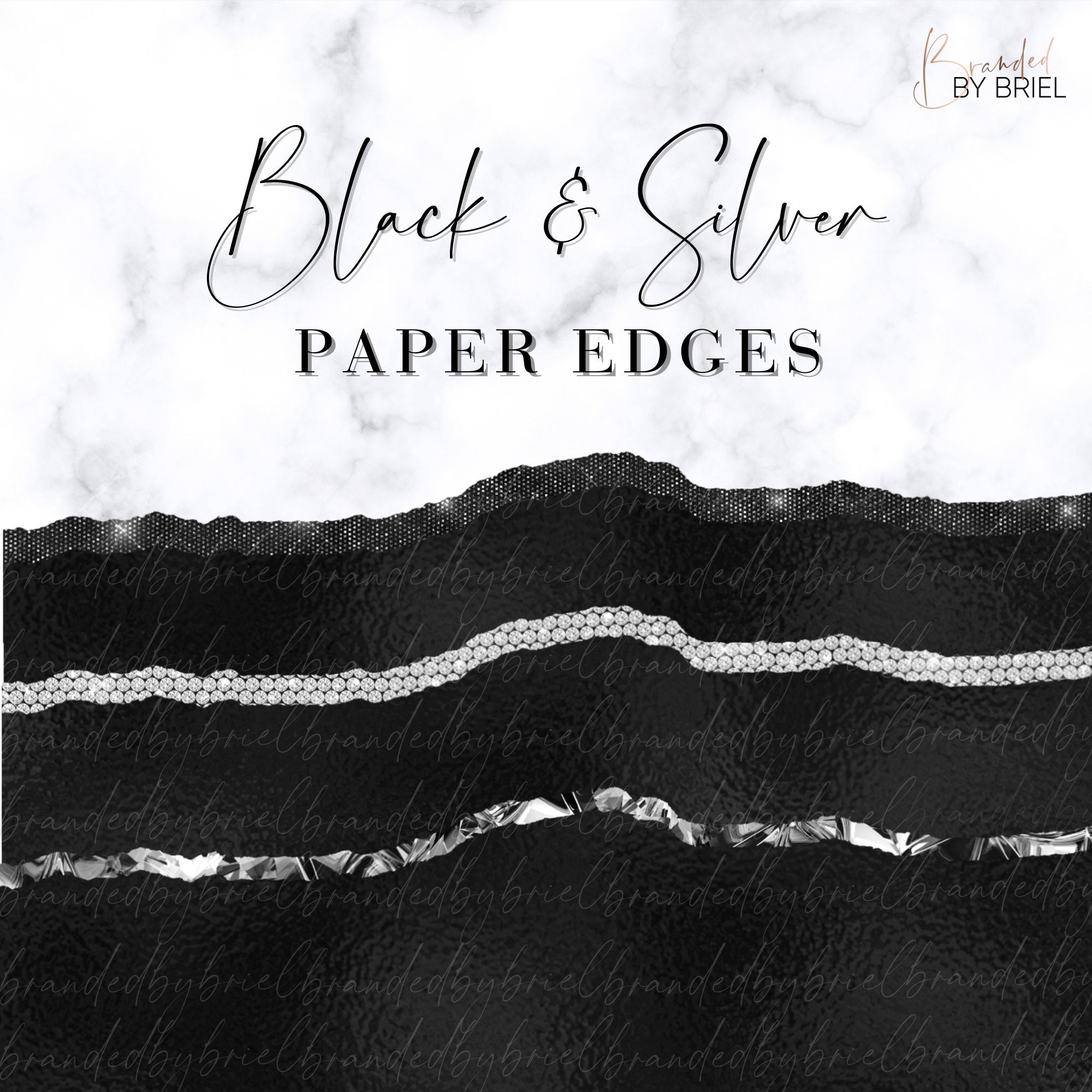 Silver and Black Paper Tears PNG Format - Etsy