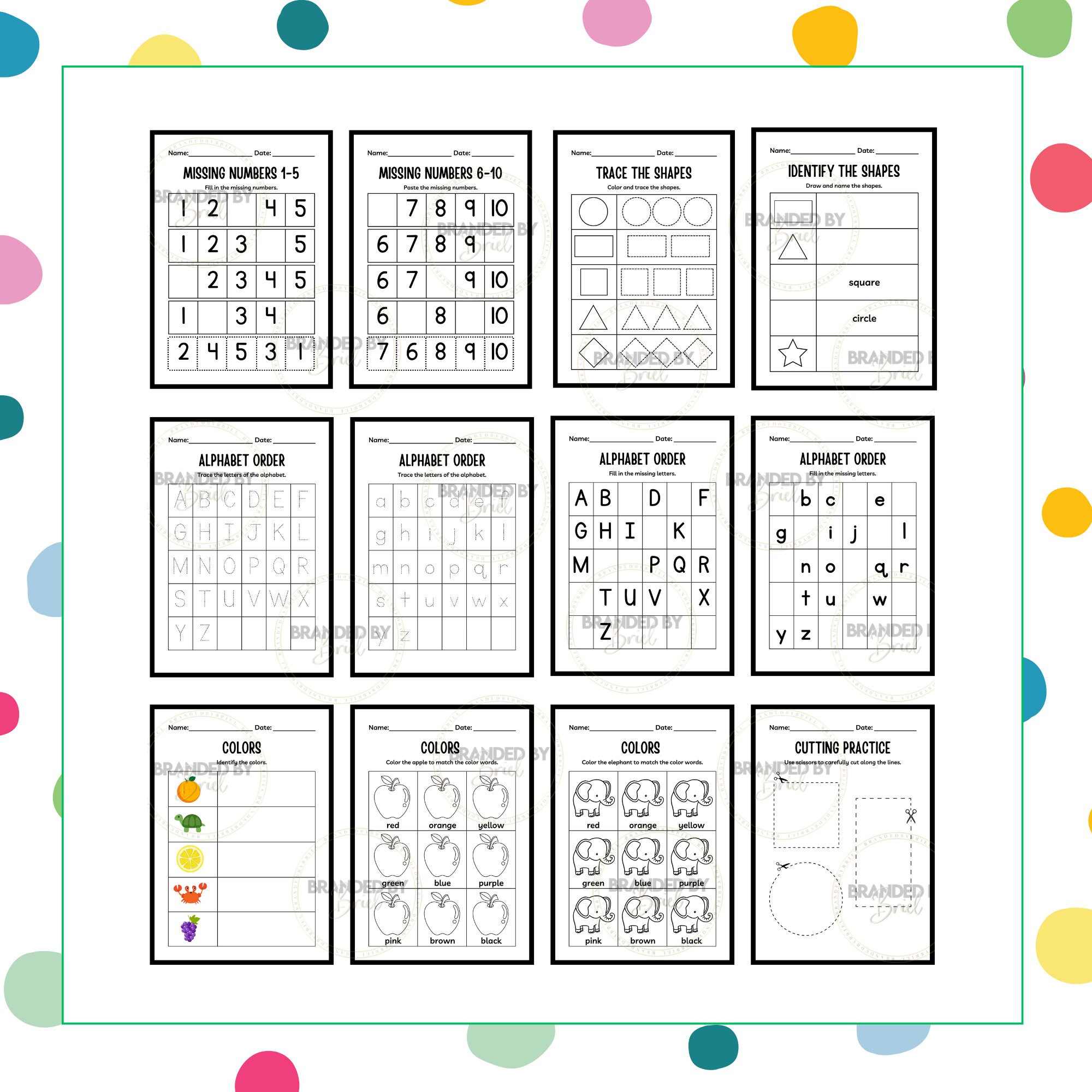 Printable Kindergarten Preschool Learning Booklet - Etsy