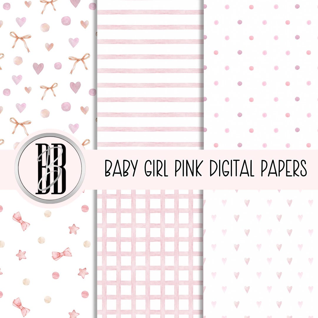 Baby Girl Pink Pattern Digital Paper Clipart Sublimation PNG - Etsy