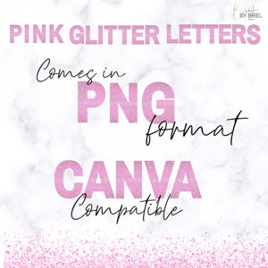 Pink Glitter Letters and Numbers | PNG - Etsy