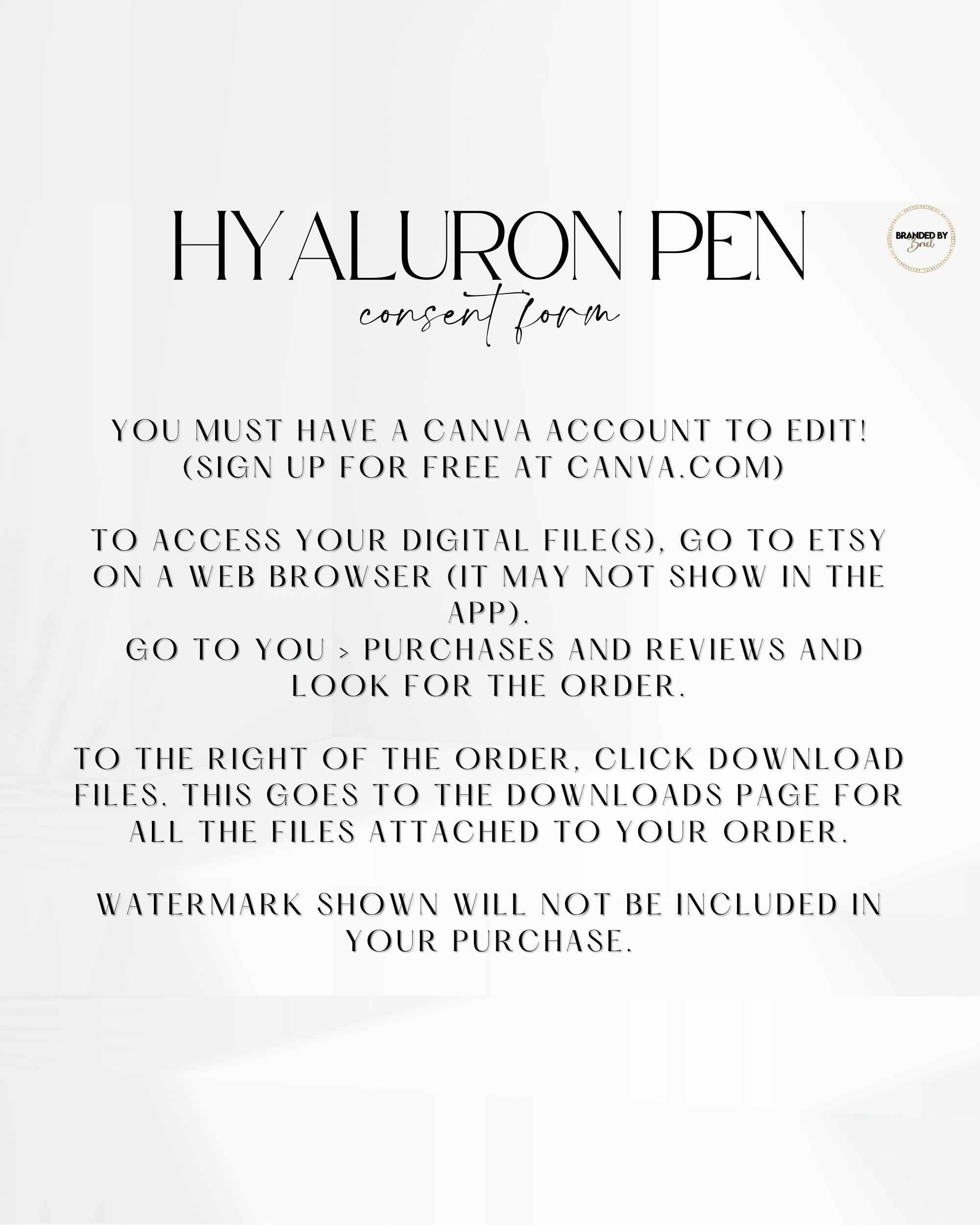 Editable Hyaluron Pen Consent Form With Info Page - Etsy