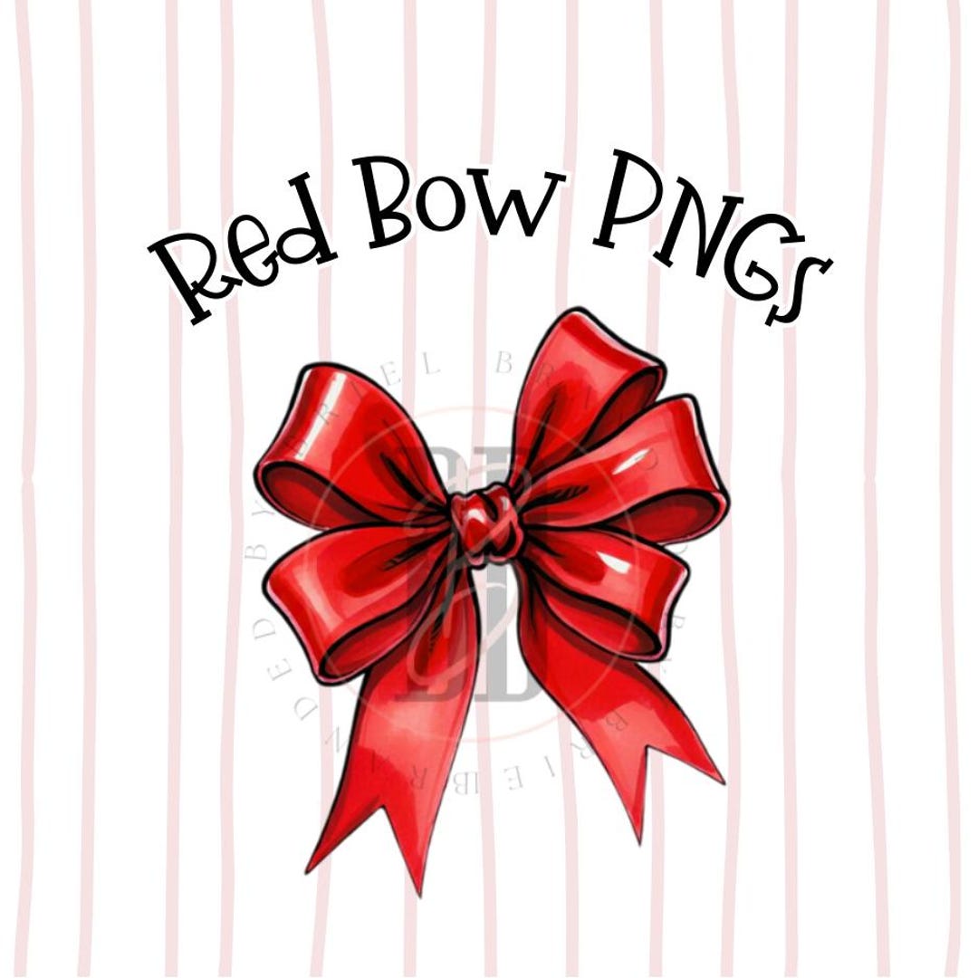 Red Bow Sublimation Downloadable PNG for Holidays, Sports, Crafts, and ...