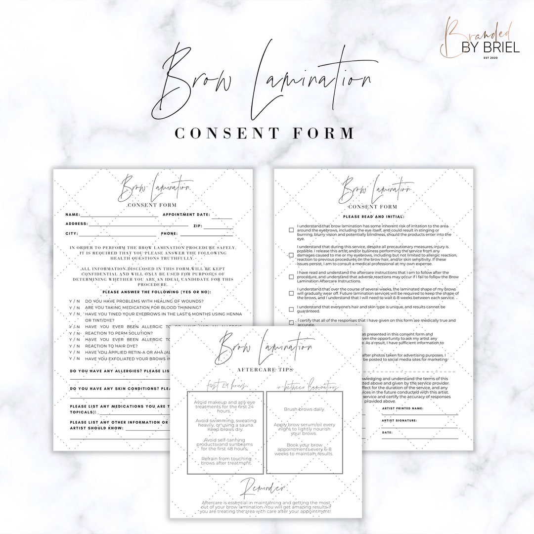 Brow Lamination Consent Form - Etsy