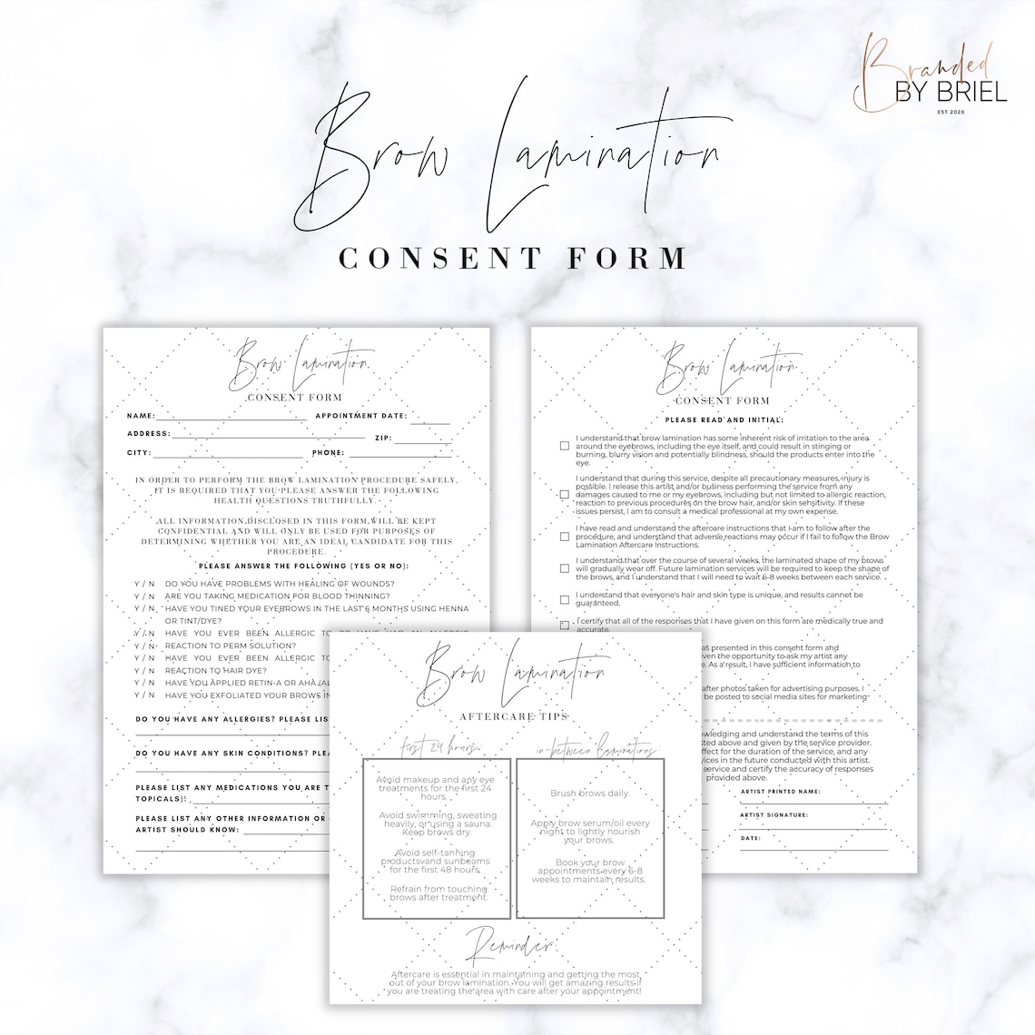 Brow Lamination Consent Form - Etsy