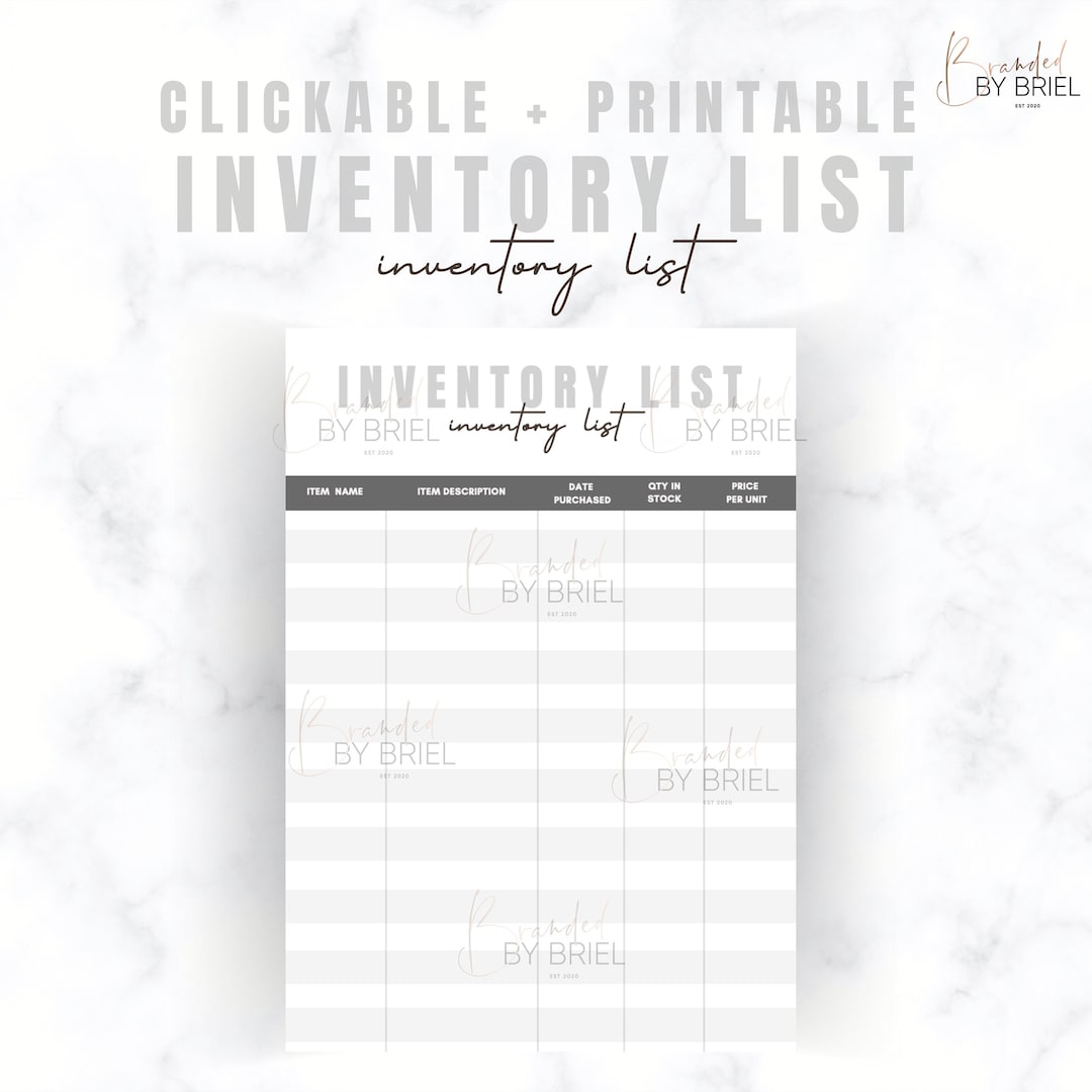 Small Business Inventory Tracker PDF Clickable/printable - Etsy