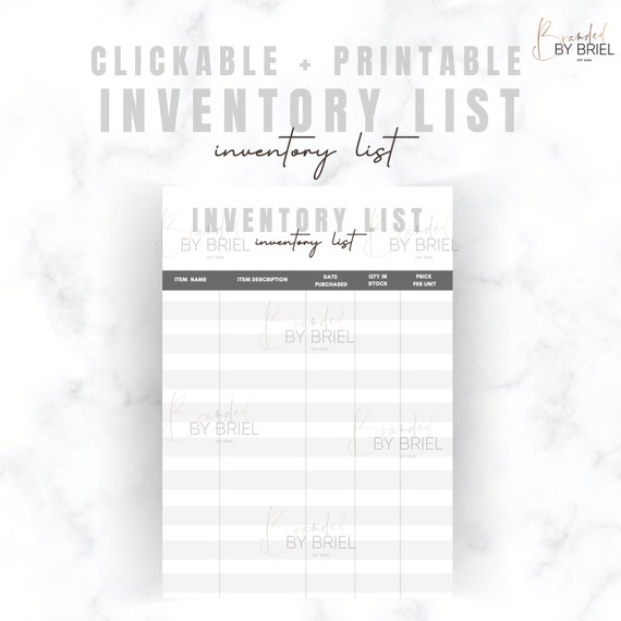 Small Business Inventory Tracker PDF Clickable/printable | Etsy