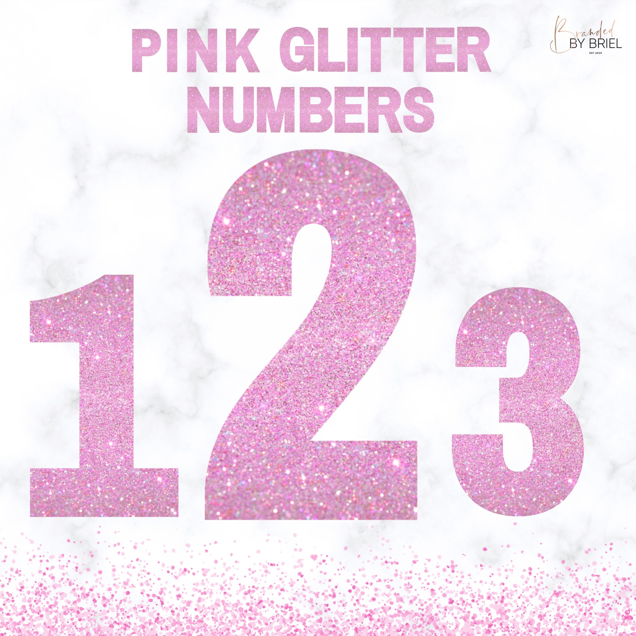Pink Glitter Letters and Numbers | PNG - Etsy