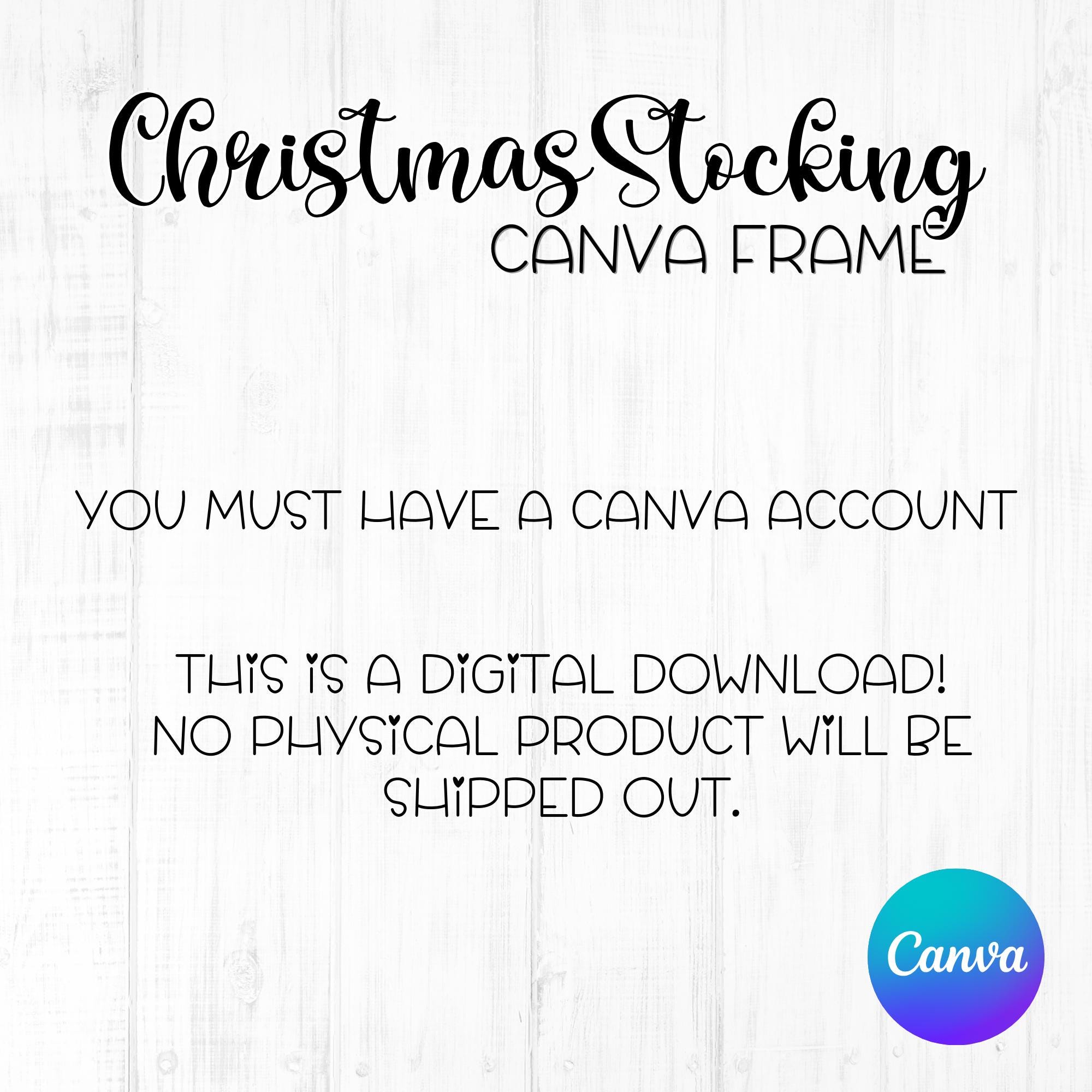Christmas Stocking Canva Frame - Etsy