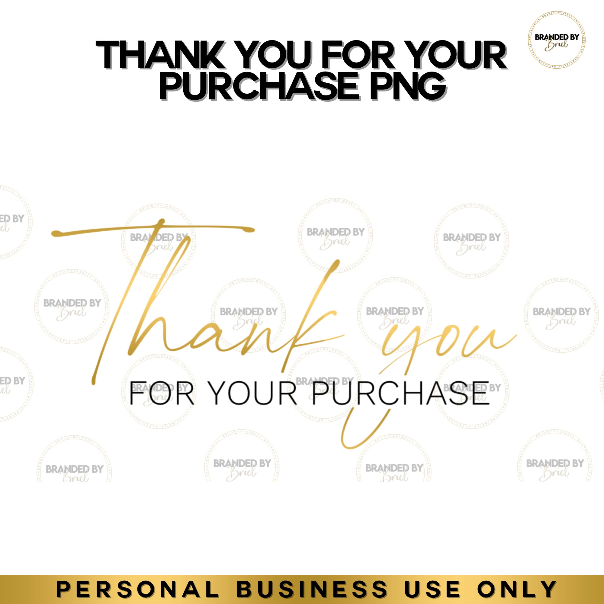 Gold Thank You for Your Purchase PNG - Etsy