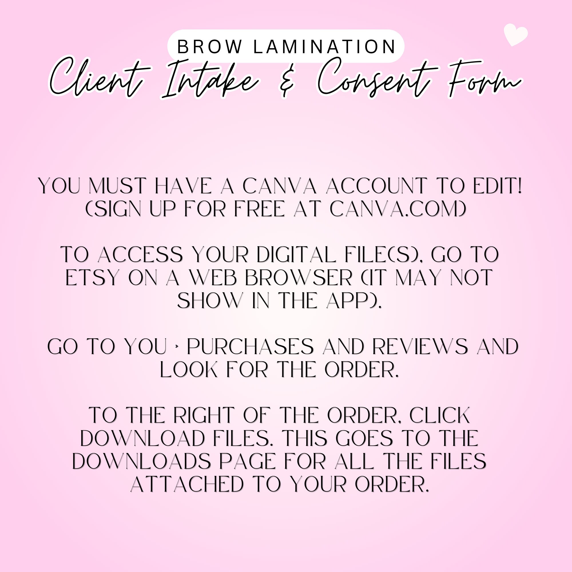 EDITABLE Brow Lamination Client Intake and Consent Form - Etsy