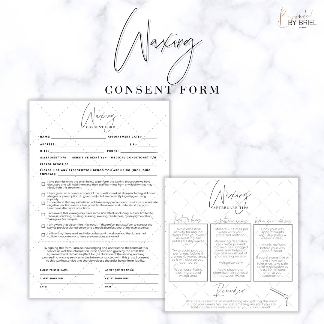 Waxing Consent Form - Etsy
