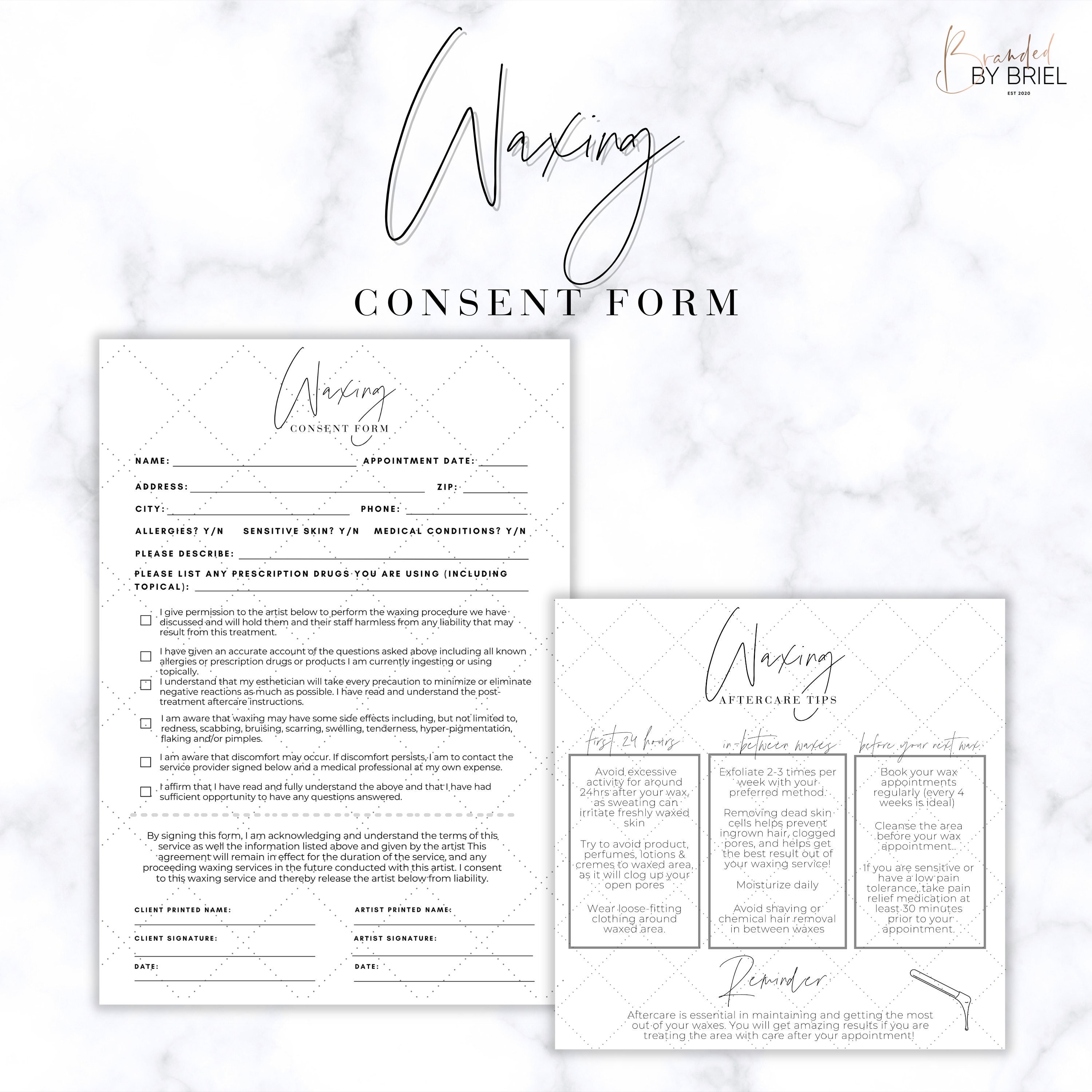 Waxing Consent Form - Etsy