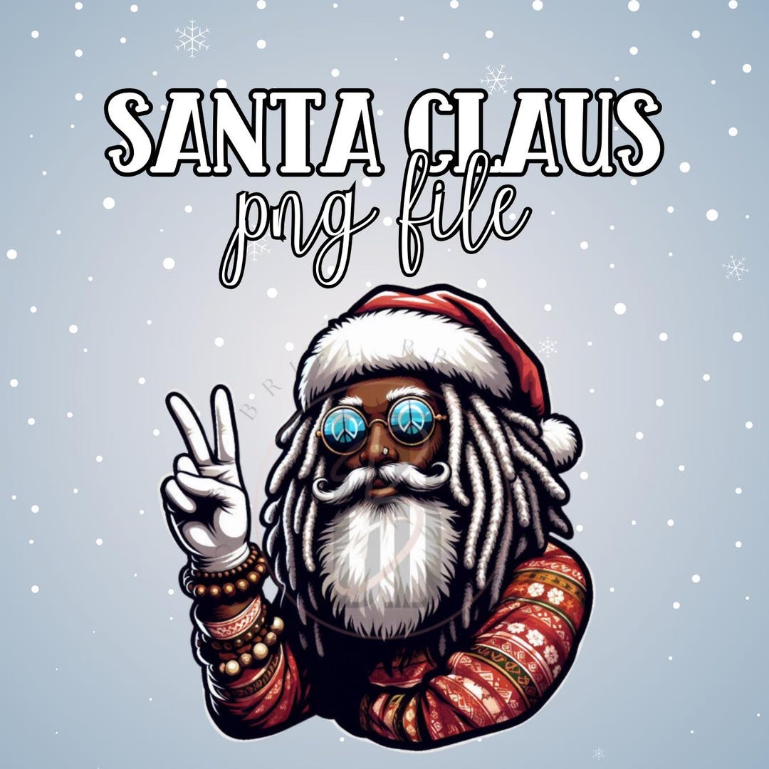 African American Black Santa Claus With Sunglasses and Locs Dreadlocks ...
