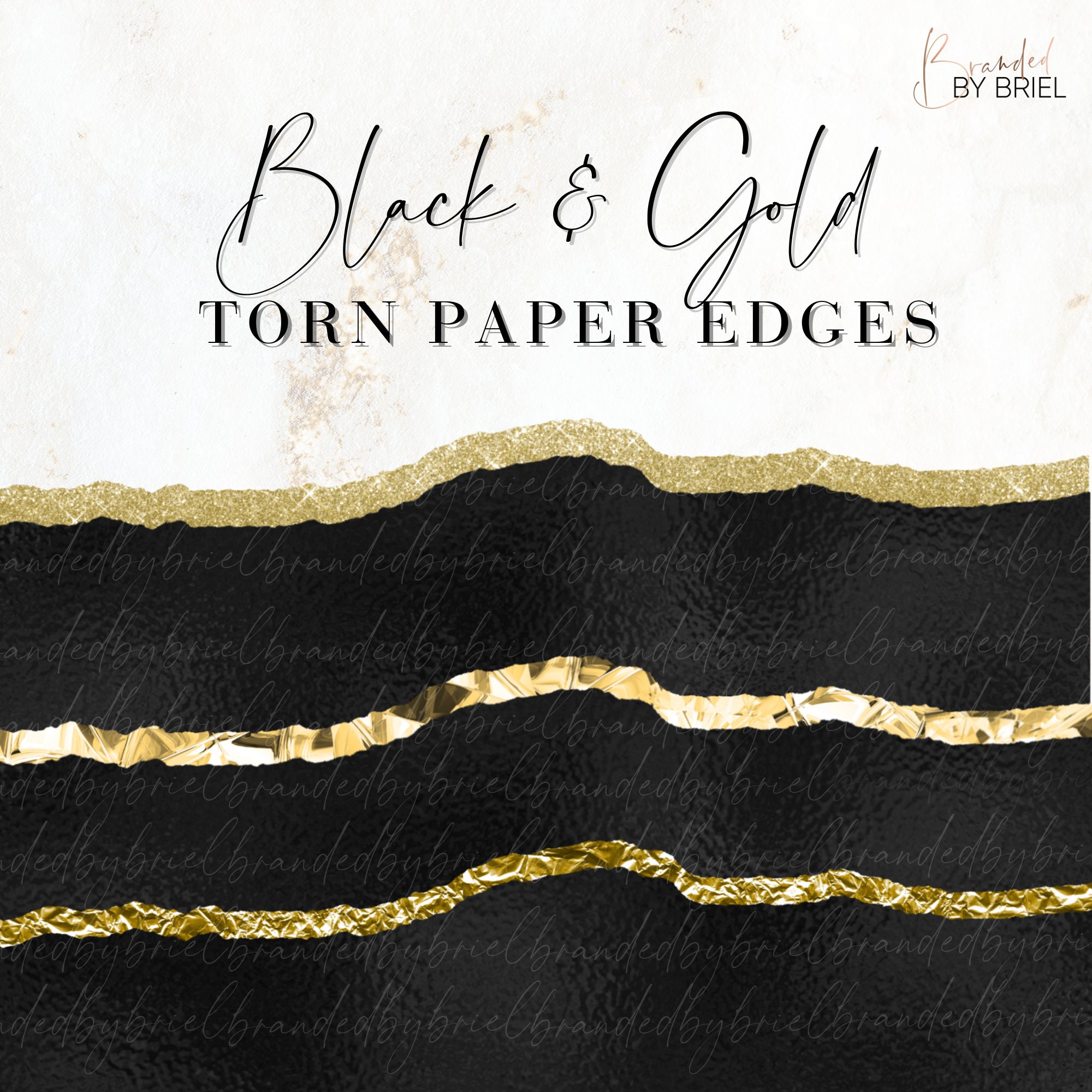Gold and Black Paper Tears PNG Format - Etsy