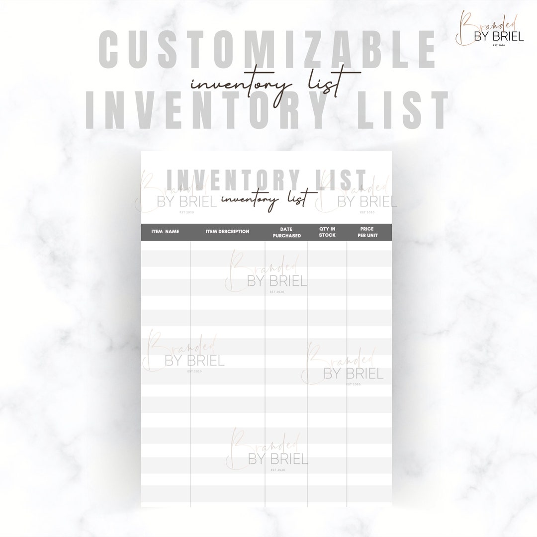 EDITABLE Small Business Inventory Tracker PDF - Etsy