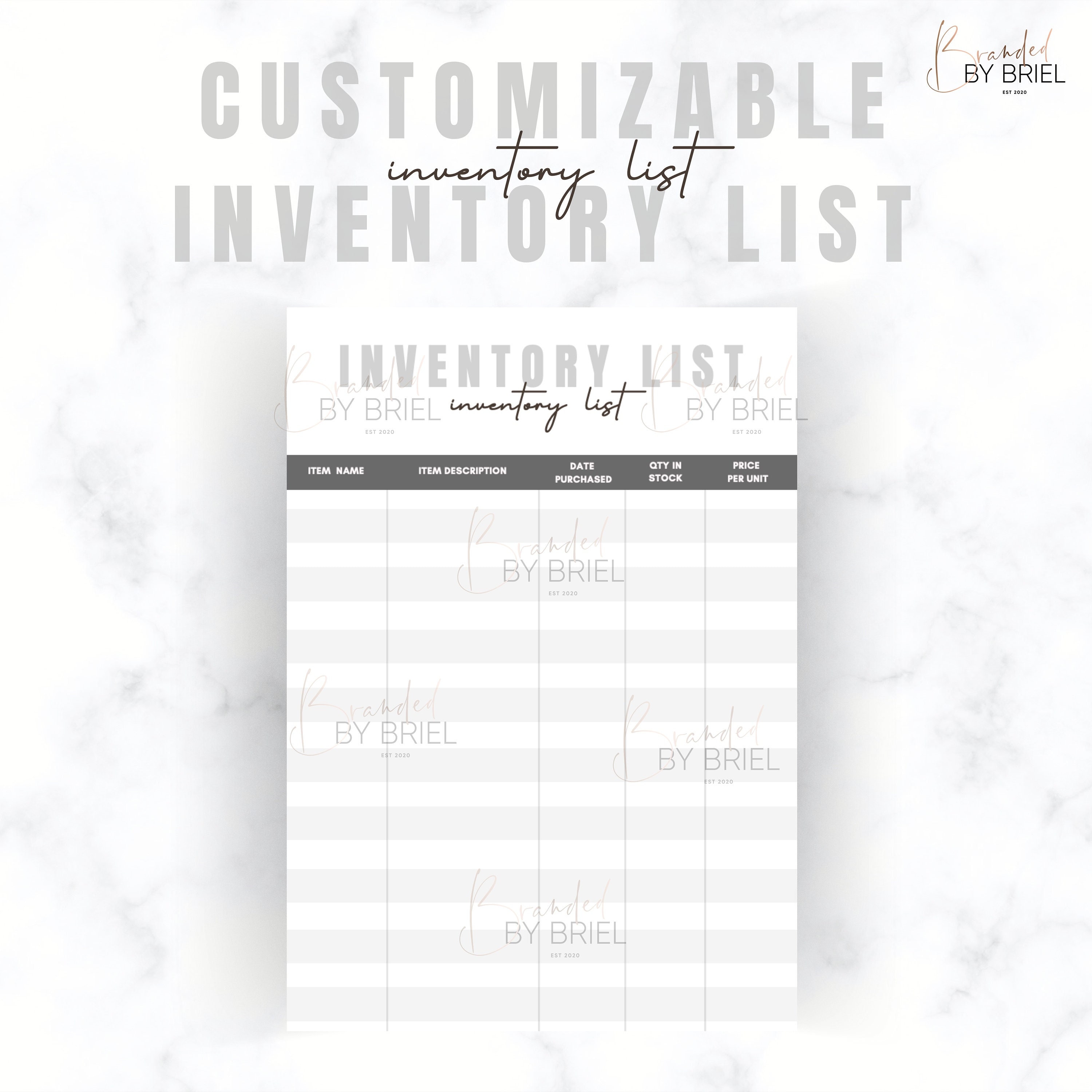 EDITABLE Small Business Inventory Tracker PDF - Etsy